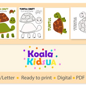 Land Turtle Craft for Kids | Pets Activities | Cut & Paste | Printable ...