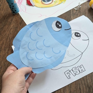 Fish Craft: Cut and Paste Paper Ocean Template (digital Download) - Etsy