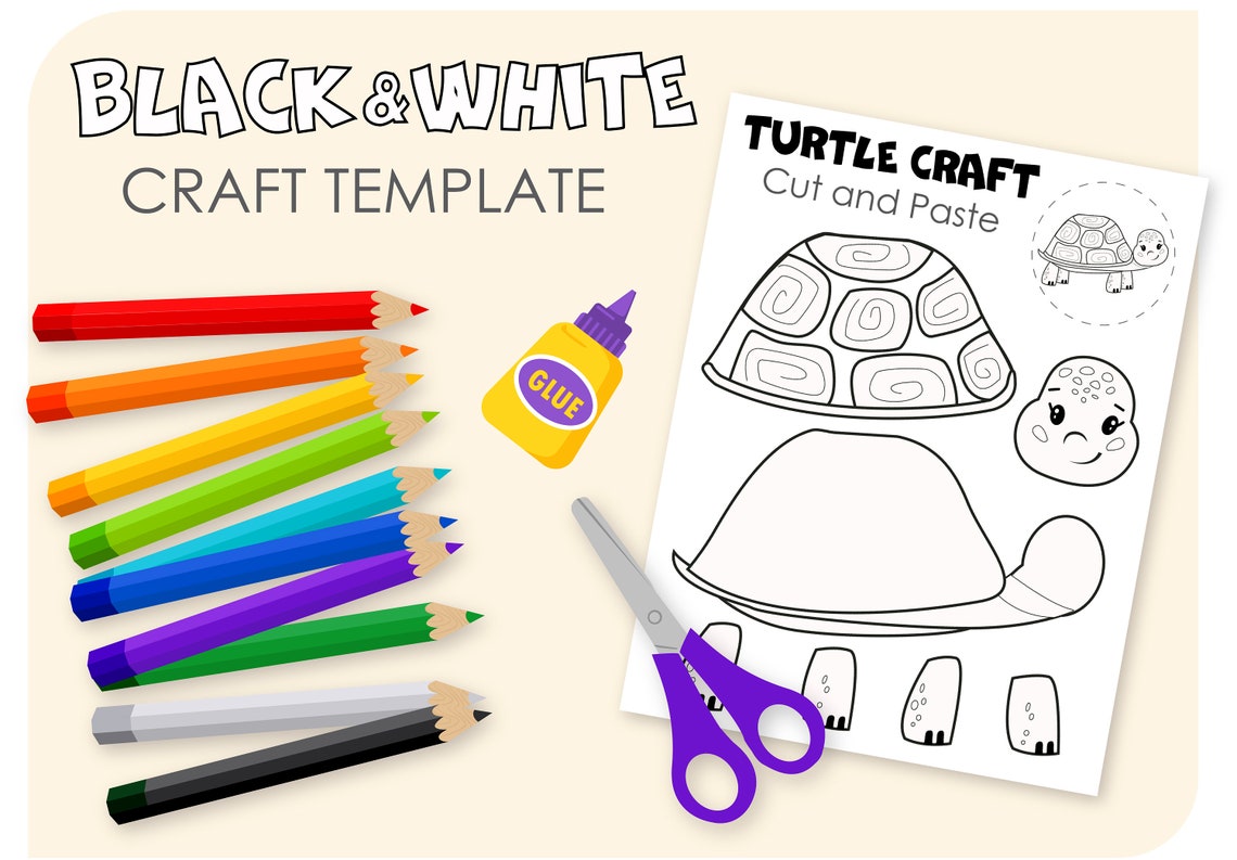 Land Turtle Craft for Kids | Pets Activities | Cut & Paste | Printable ...