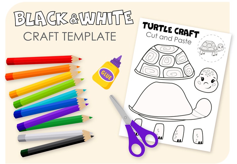Land Turtle Craft for Kids | Pets Activities | Cut & Paste | Printable ...