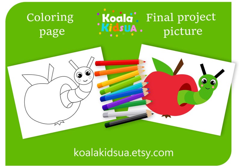 Caterpillar Paper Craft Template: Cut, Paste & Color (digital Download ...