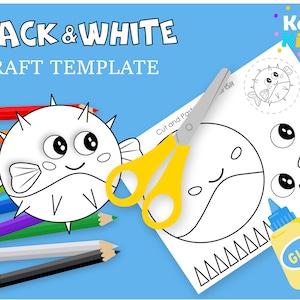Pufferfish Craft Template Cut Out and Glue | Paper Ocean | Colouring ...