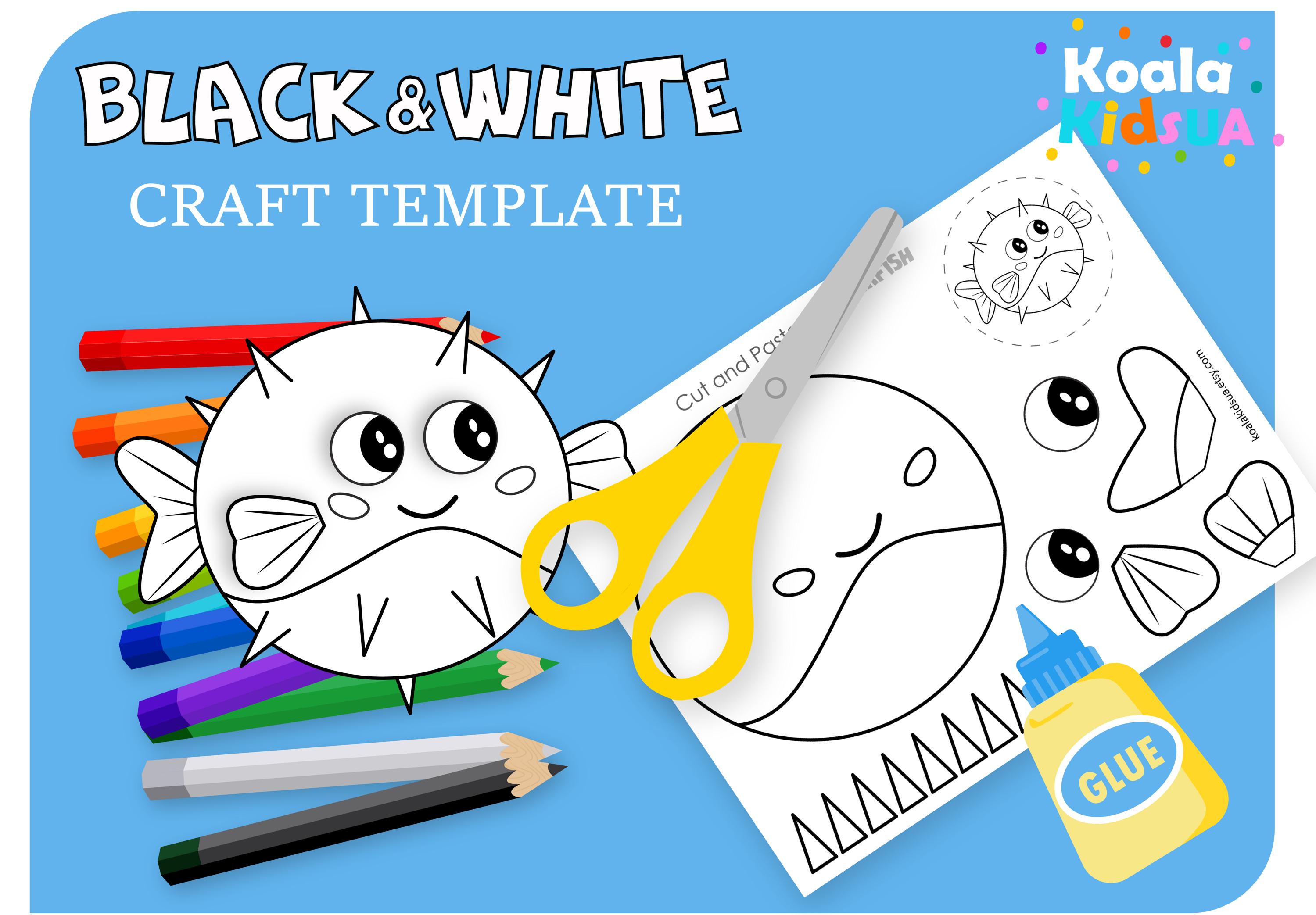 Pufferfish Craft Template Cut Out and Glue | Paper Ocean | Colouring ...