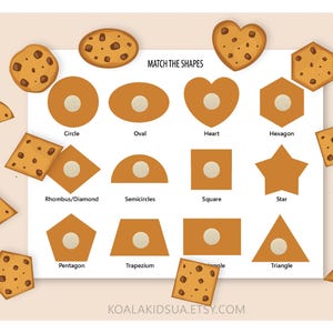 Cookies for Santa Shapes Matching Game: Christmas Preschool Printable ...