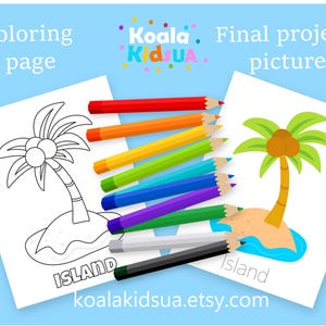Island Palm Tree Craft | Kids Printable Craft Template | Cut and Paste ...