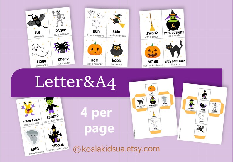 Halloween Movement Cards Printable | Kids Activity Game | Gross Motor ...