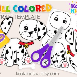 Dalmatian Puppy Craft: Cut & Paste Activity, Dog Coloring Page (PDF ...