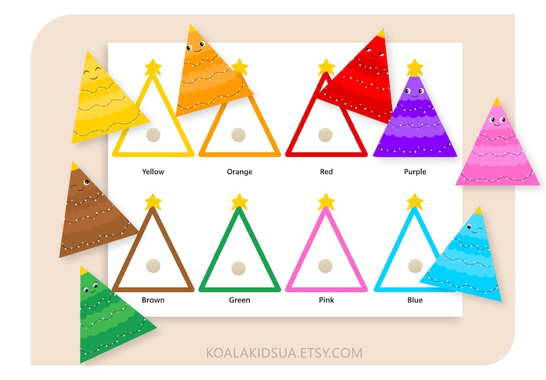 Christmas Tree Color Matching Busy Book: Toddler Learning Activity ...