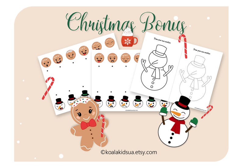 Snowman Emotions Matching Printable Game | Winter Christmas Busy Book ...