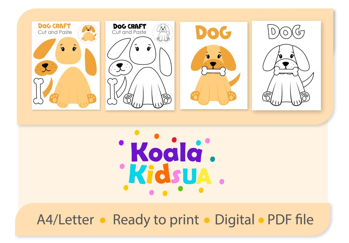 Doggy Craft for Kids | Pets Activities | Cut & Paste | Printable Puppy ...