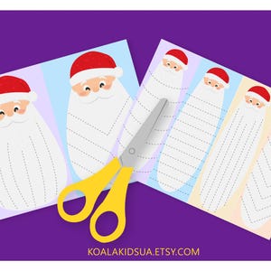 Worksheets Winter Printable for Kids. Cutting Santa’s Beard. Count Feed ...