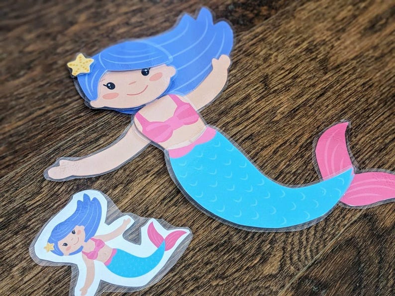 Mermaid Craft Activity: Printable Paper Doll Coloring Page (PDF ...