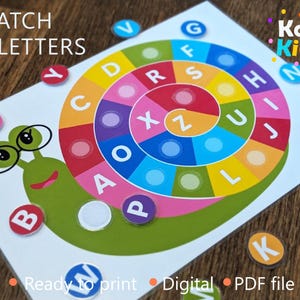 Alphabet Matching Rainbow Summer Snail Velcro Busy Book Printable ...