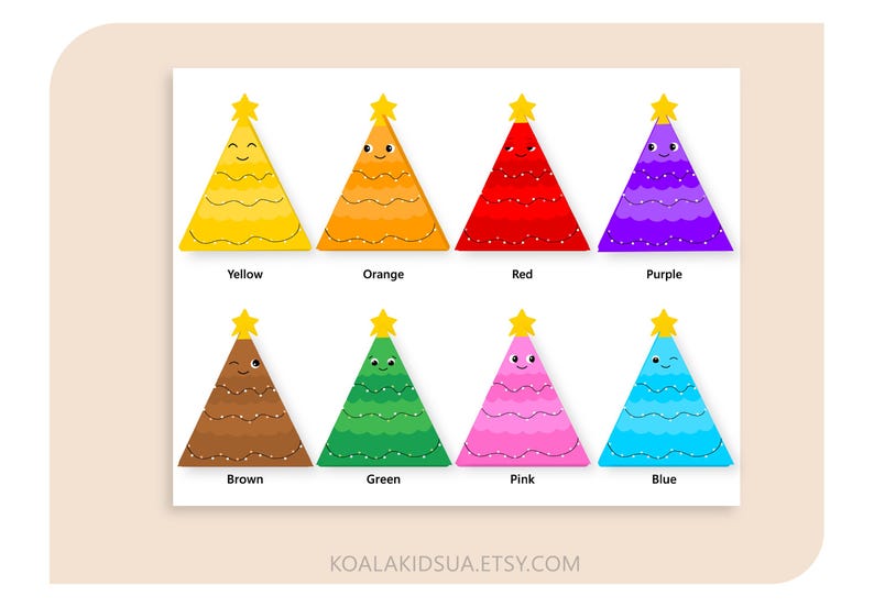 Christmas Tree Color Matching Busy Book: Toddler Learning Activity ...