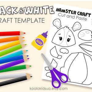 Hamster Craft for Kids: Cut & Paste Activity (printable PDF) - Etsy