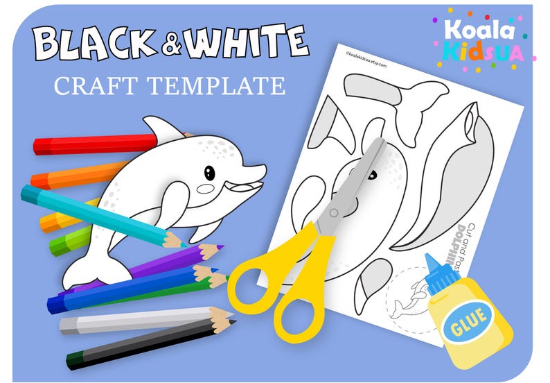 Dolphin Craft for Kids | Cut and Paste Ocean Animal Activity ...