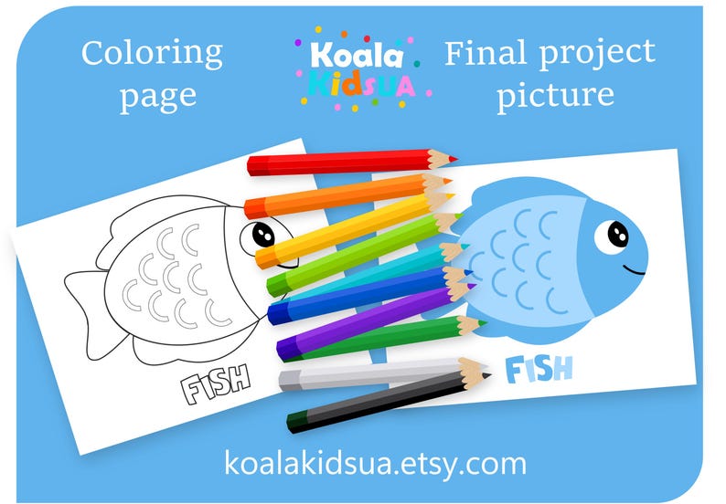 Fish Craft: Cut and Paste Paper Ocean Template (digital Download) - Etsy