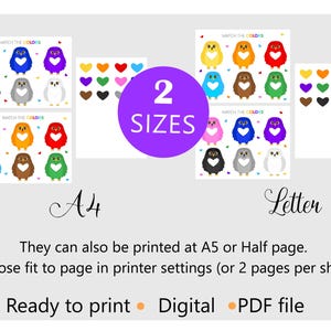 Owl Color Matching Game: Montessori Toddler Printable (digital Download ...