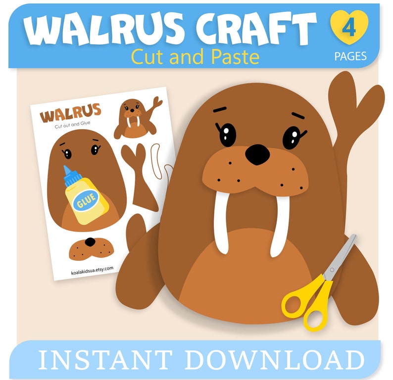 Cut Out and Glue | Craft Template for Kids | Coloring Page | Printable ...