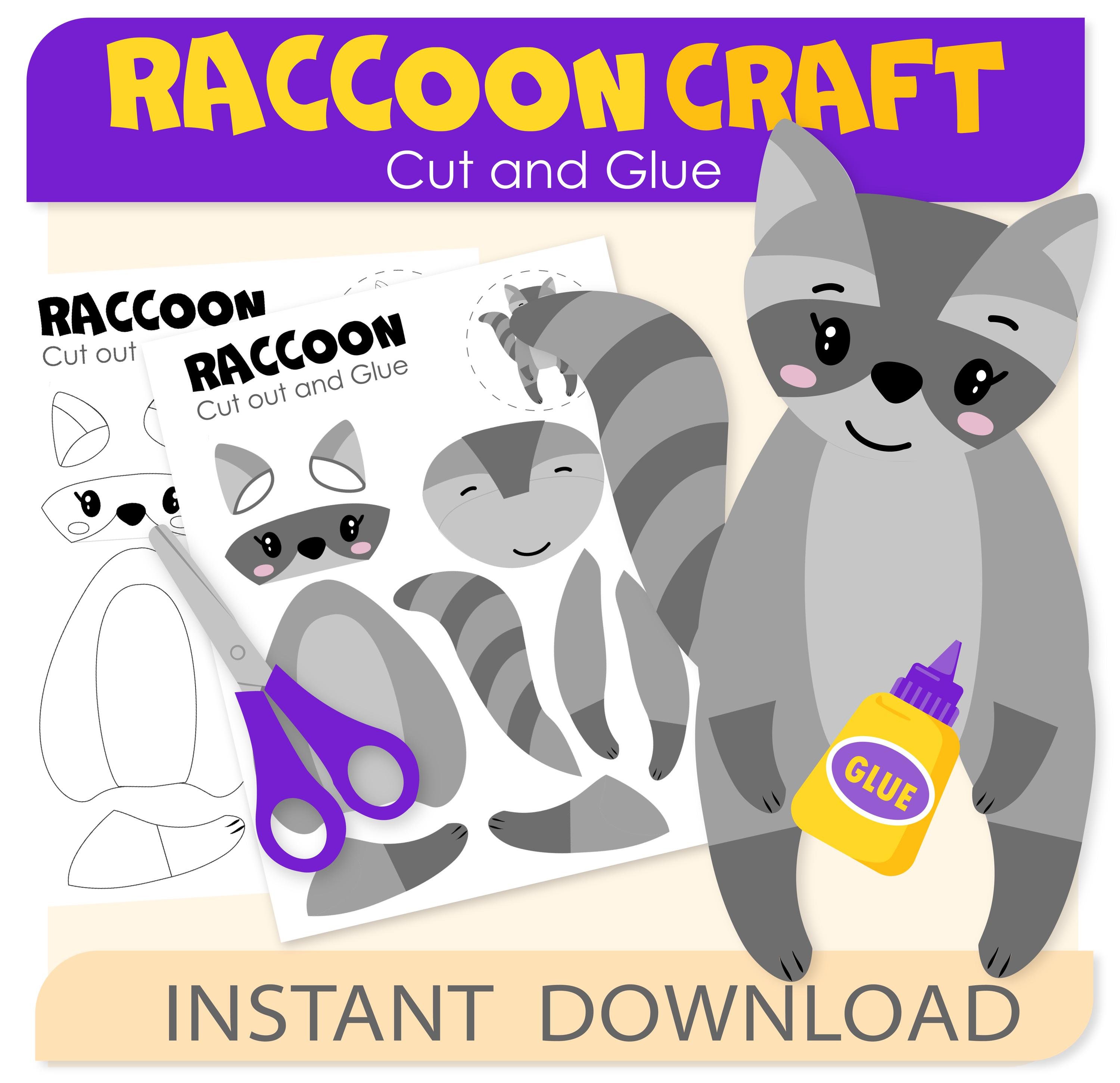 Build a Raccoon Paper Craft for Kids Zoo Forest Activities Cut Out ...