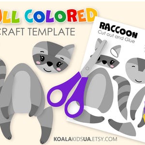 Build a Raccoon| Paper Craft for Kids | Zoo Forest Activities | Cut Out ...