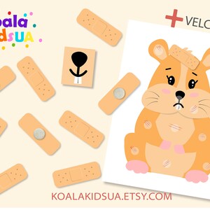 Band-aid Animal Treat Cut & Paste Activity: Toddler Quiet Book (digital ...