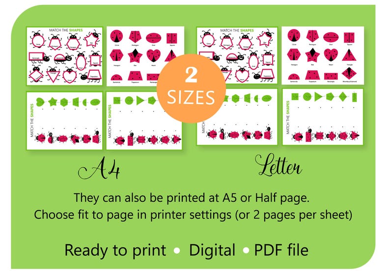 Ladybug 2D Match the Shapes | Spring Busy Book Page | File Folder Games ...