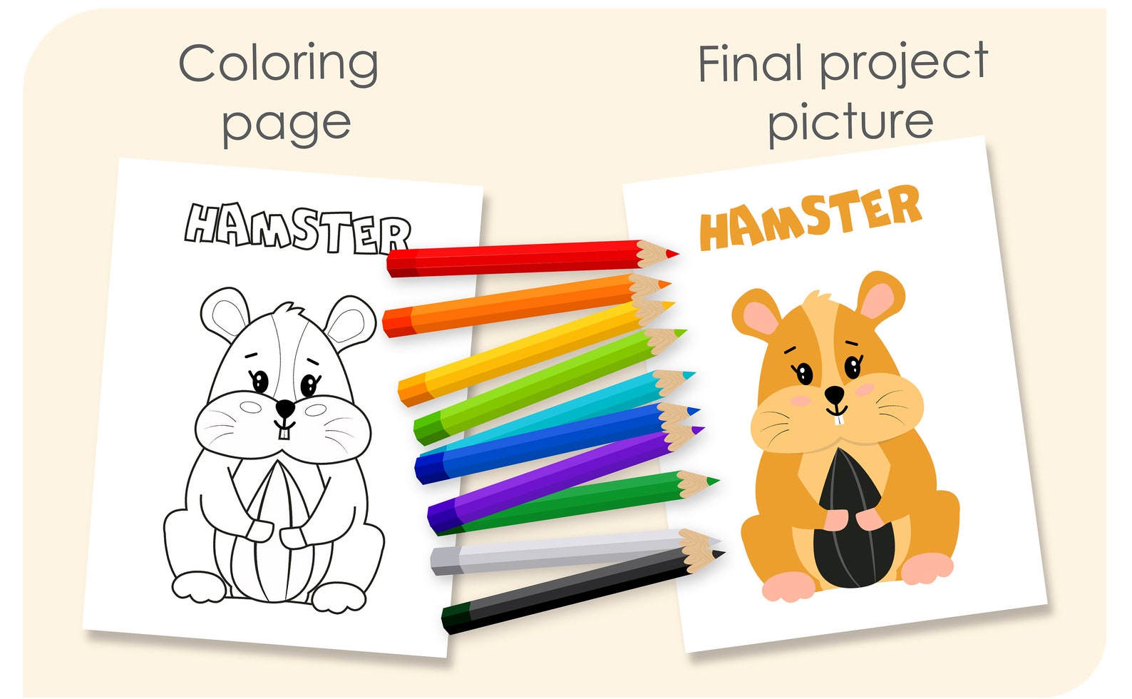 Hamster Craft for Kids: Cut & Paste Activity (printable PDF) - Etsy