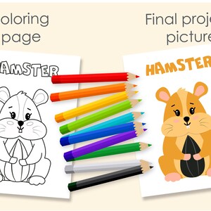 Hamster Craft for Kids: Cut & Paste Activity (printable PDF) - Etsy