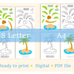 Island Palm Tree Craft | Kids Printable Craft Template | Cut and Paste ...