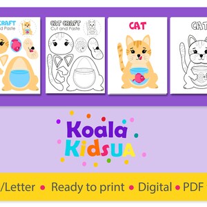 Cat Fish Craft for Kids | Pets Activities | Cut & Paste | Printable Pdf ...