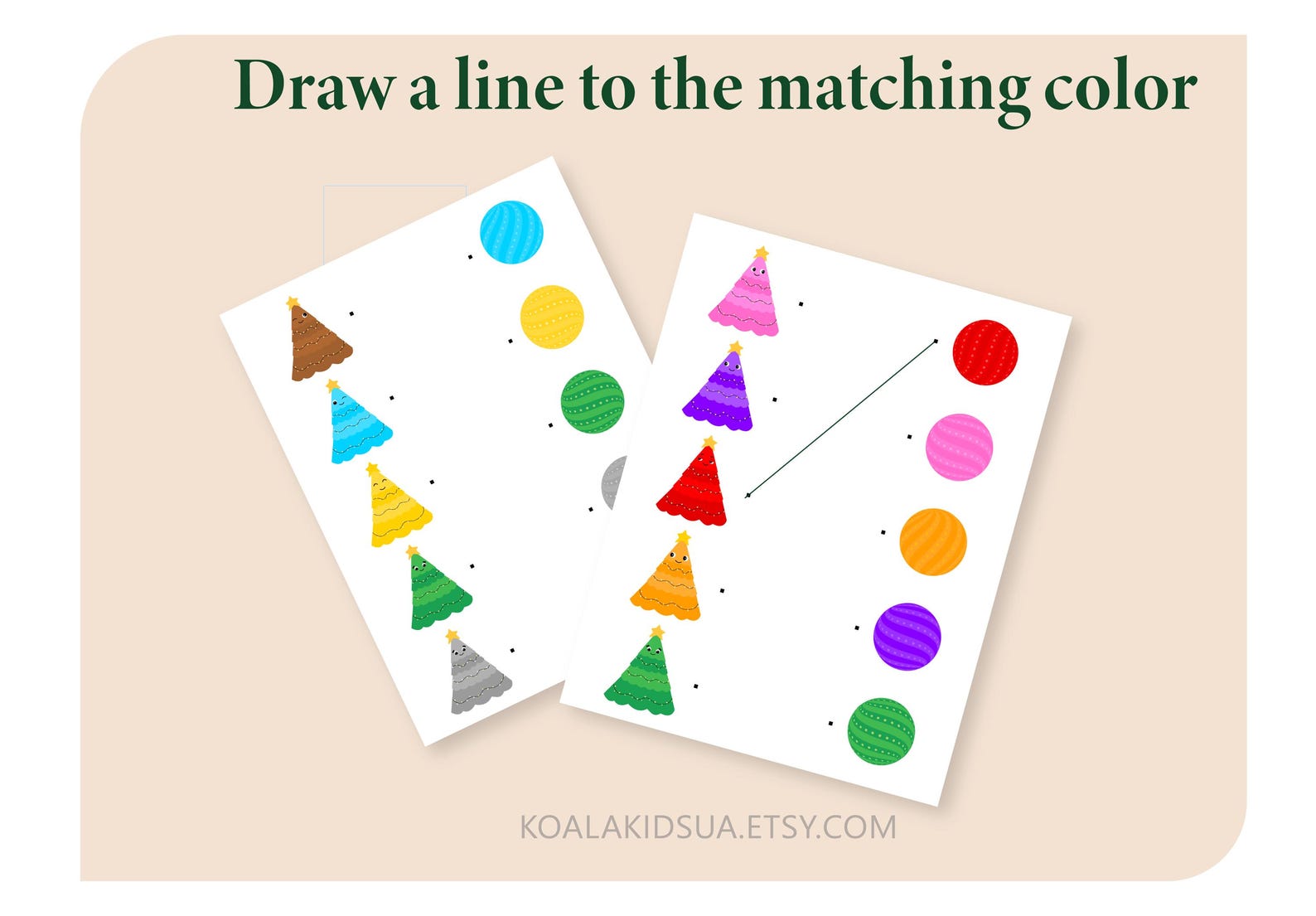 Christmas Tree Color Matching Busy Book: Toddler Learning Activity ...