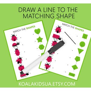 Ladybug 2D Match the Shapes | Spring Busy Book Page | File Folder Games ...