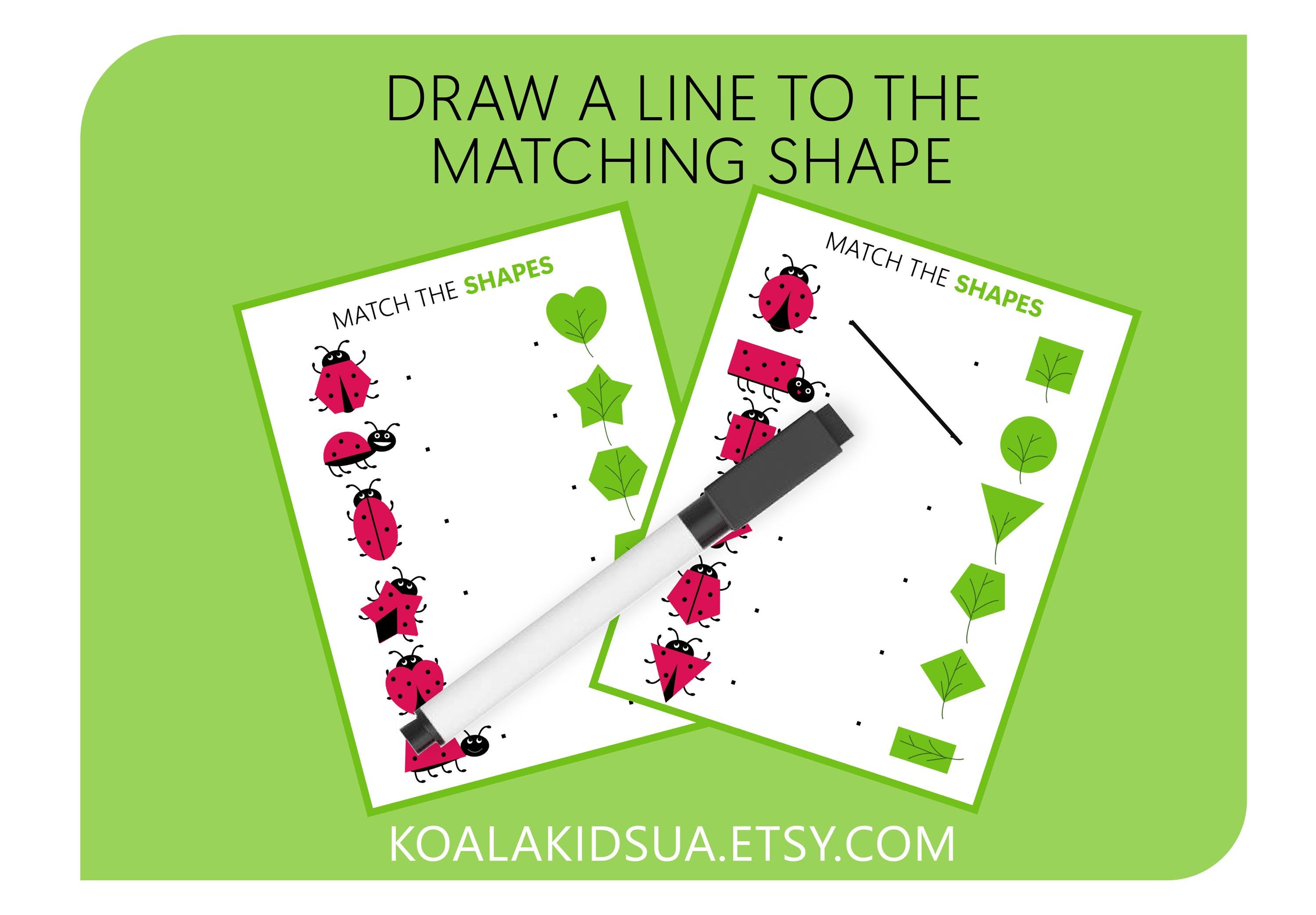 Ladybug 2D Match the Shapes | Spring Busy Book Page | File Folder Games ...