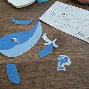 Whale Craft for Kids | Cut and Paste Ocean Animal Activity | Printable ...