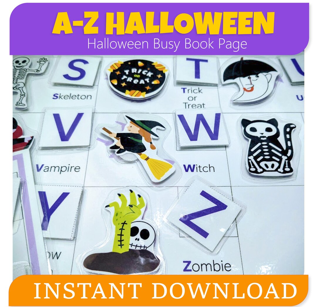Halloween Alphabet Matching Game: Fall ABC Printable Busy Book (PDF ...