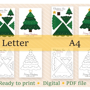 Christmas Tree Cut Out & Glue | Printable Craft Template | Winter ...