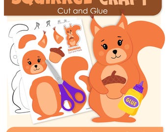 Squirrel Paper Craft: Cut, Paste & Color - Kids' Autumn Activity (PDF ...