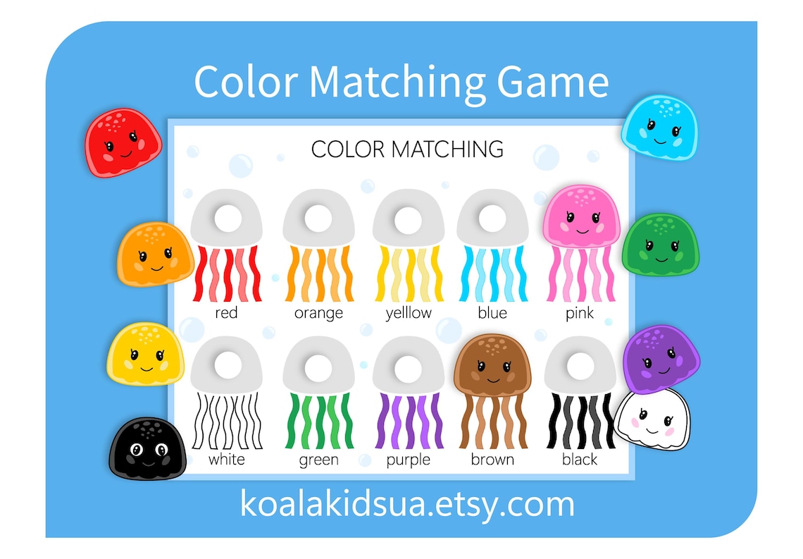 Matching Color | Colored Jellyfish | Sorting KIDS Toddler Game | Summer ...