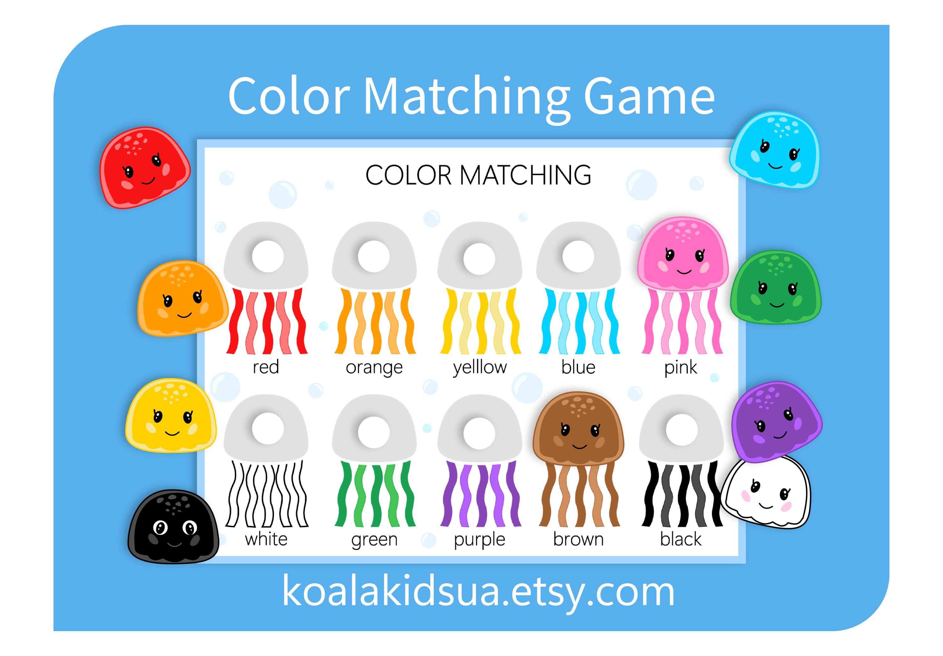 Matching Color | Colored Jellyfish | Sorting KIDS Toddler Game | Summer ...