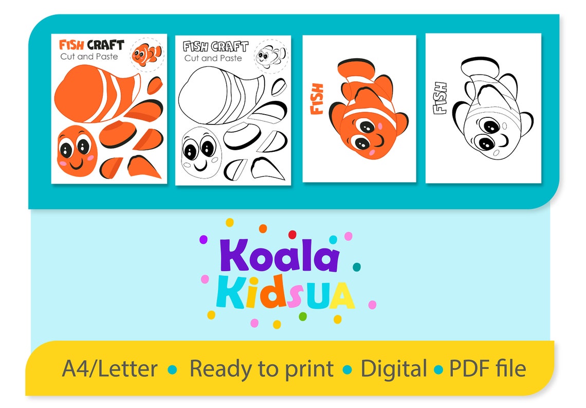 Clown Fish Craft for Kids | Make a Pets Activities | Cut & Paste ...