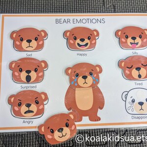 Bear Emotions Matching Game: Preschool Printable Activity (PDF Download ...