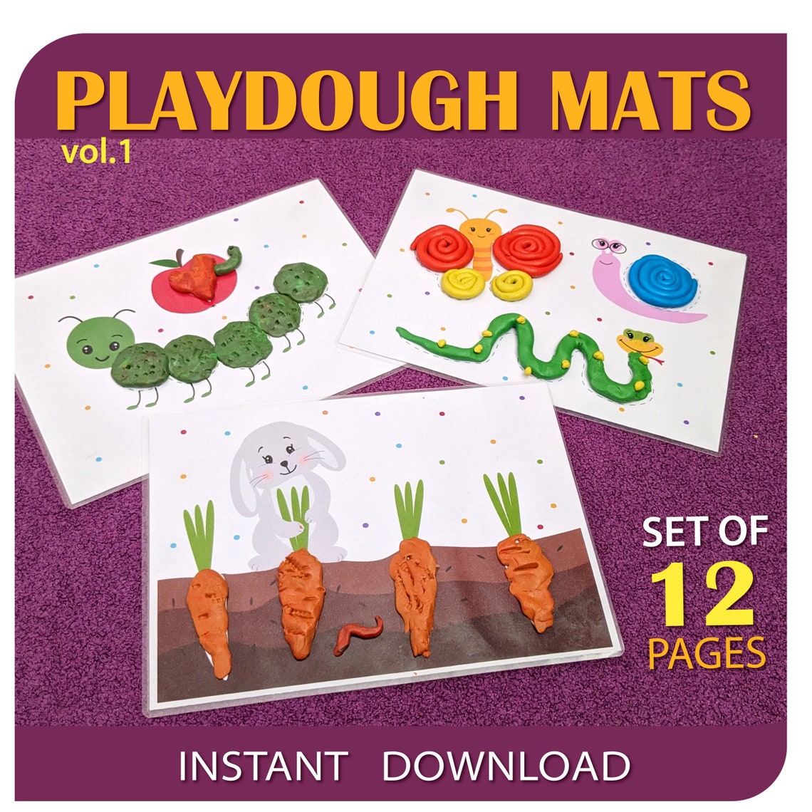 12 PLAY DOUGH MATS. Playdought Play Doh Playdoh Printable Classroom ...