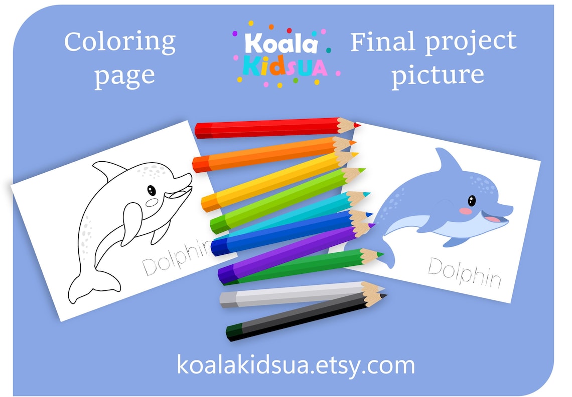 Dolphin Paper Craft Template: Cut, Color, and Paste Activity (PDF ...