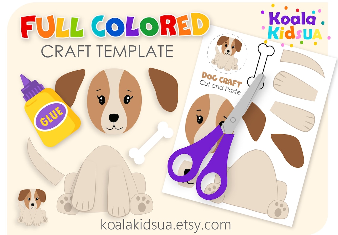 Dog Craft for Kids | Jack Russell Terrier | Pets Activities | Cut ...