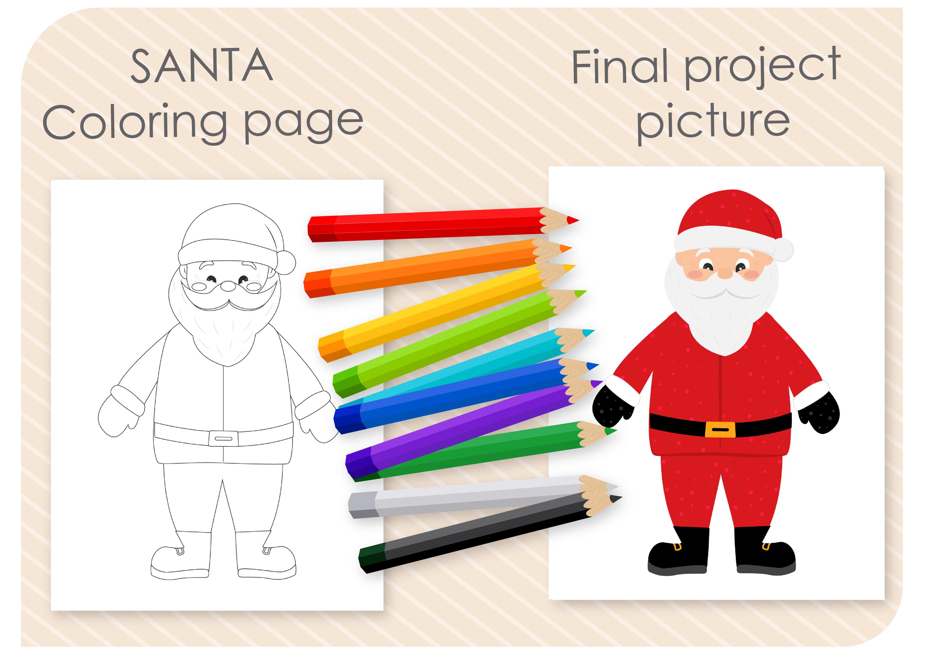 Build Santa Claus | Cut Out & Glue | Printable Coloring Page ...