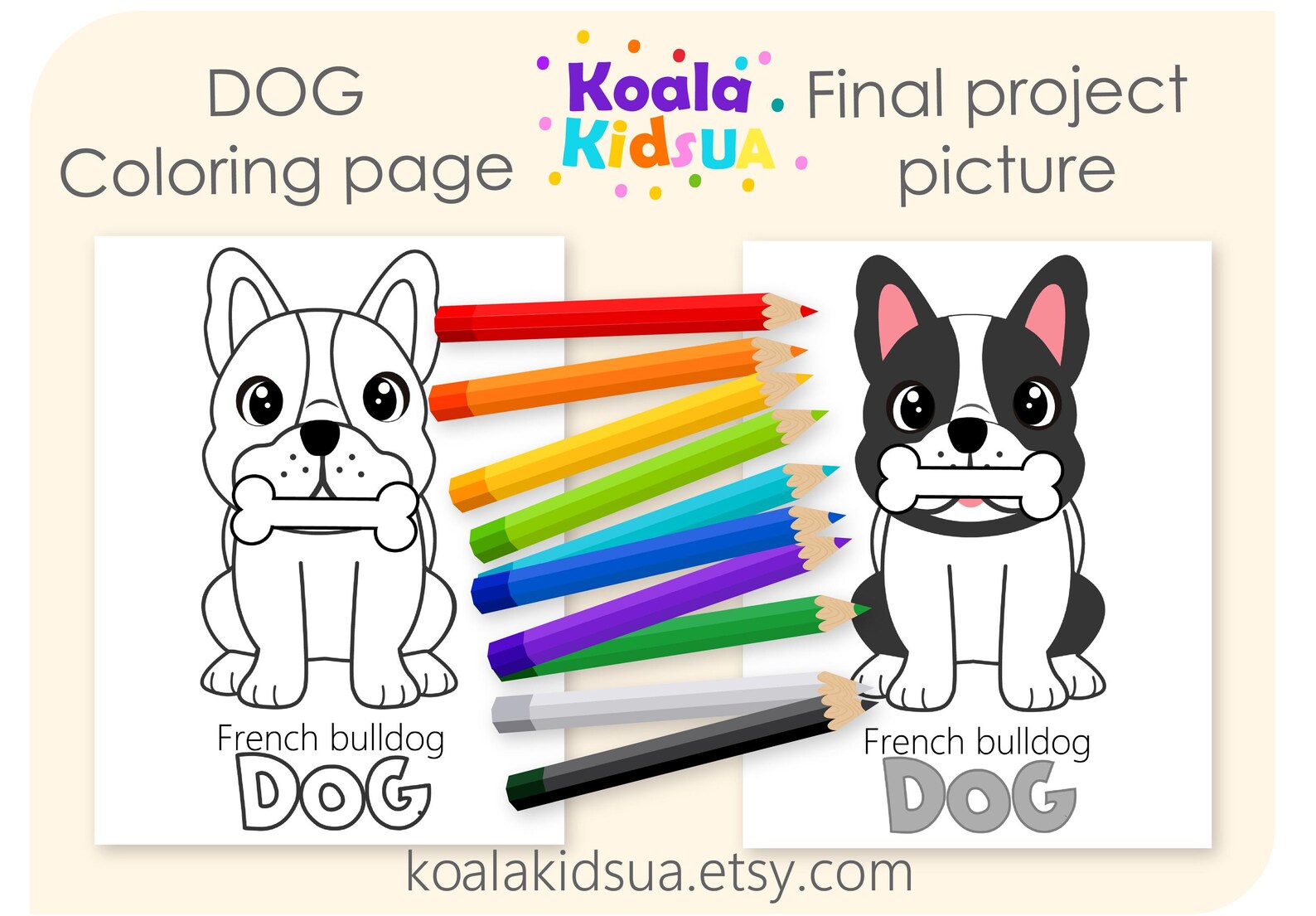 Dog Craft for Kids | French Bulldog | Pets Activities | Cut & Paste ...