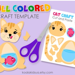Cat Fish Craft for Kids | Pets Activities | Cut & Paste | Printable Pdf ...