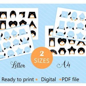 Penguin Shapes Matching Game: Winter Preschool Printable (digital ...