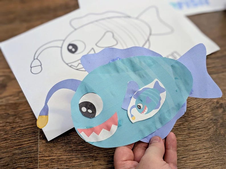 Anglerfish Paper Craft Template: Printable Kids Activity & Coloring ...